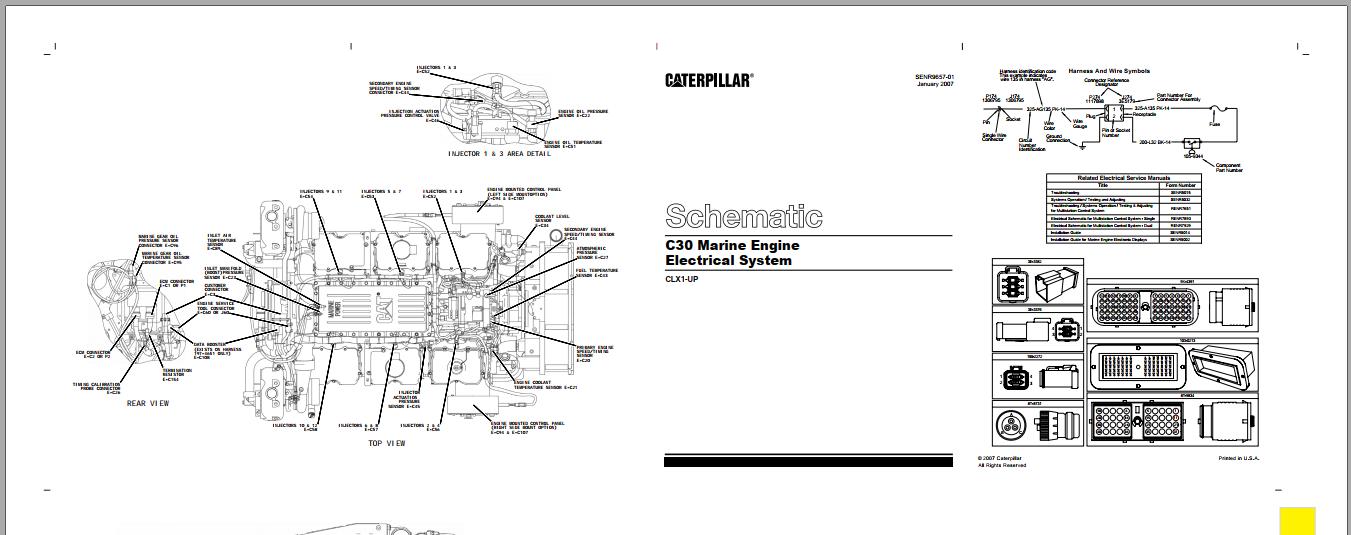 Caterpillar Engine C30 CLX Operators Service Manual and Electrical ...