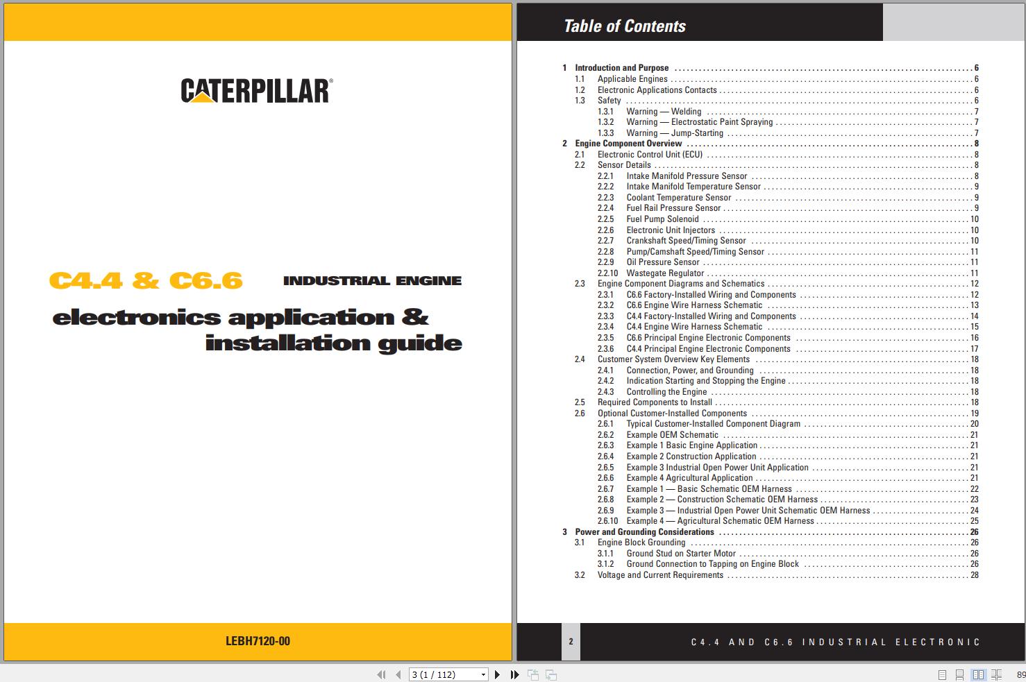 Caterpillar Engine C4.4 C6.6 Electronic Application Install Guide ...