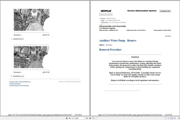 Caterpillar Engine C7 C9 C32 SDN Operation Maintenance Disassembly and ...