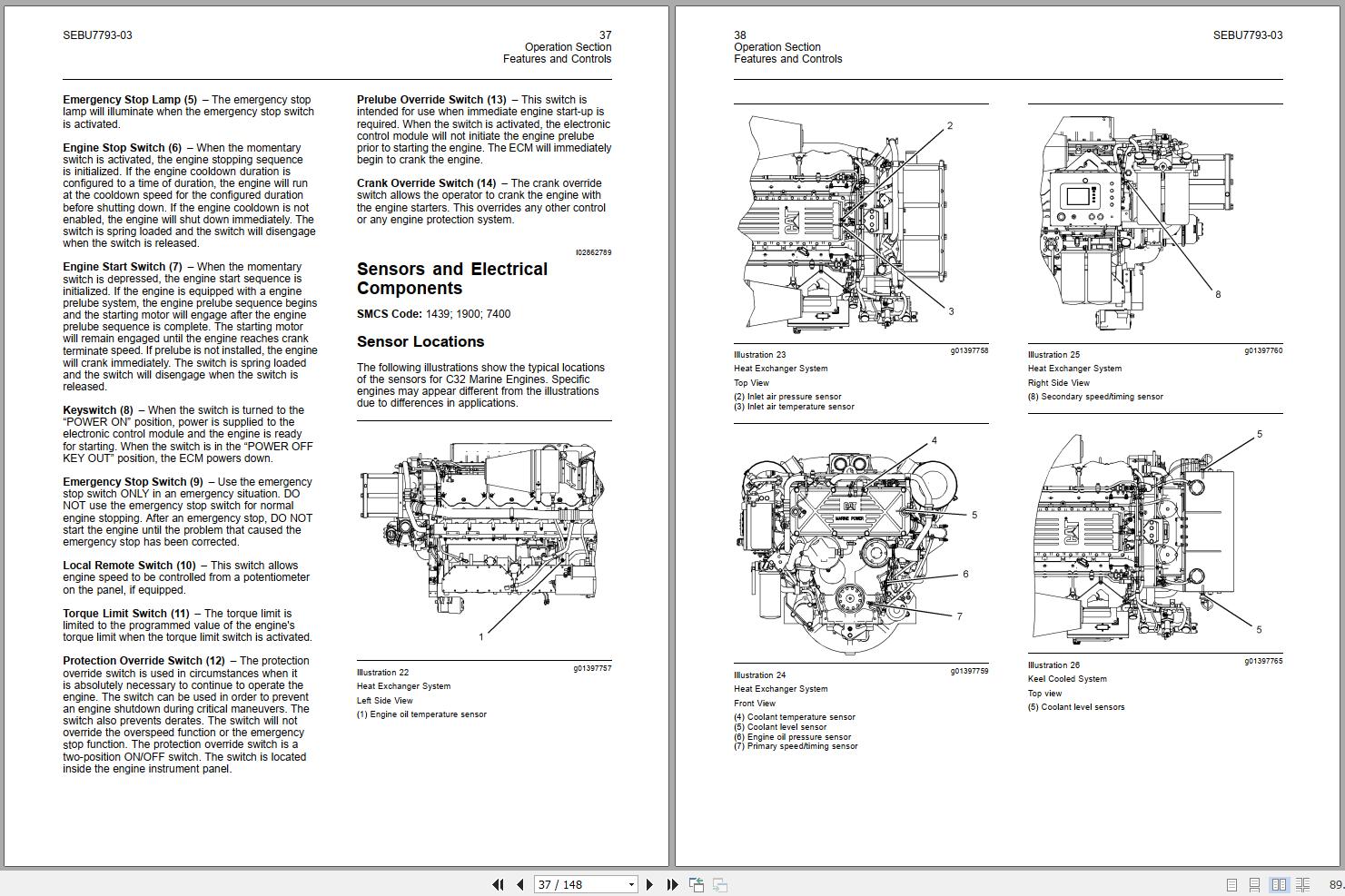 Caterpillar Engine C7 C9 C32 SDN Operation Maintenance Disassembly and ...