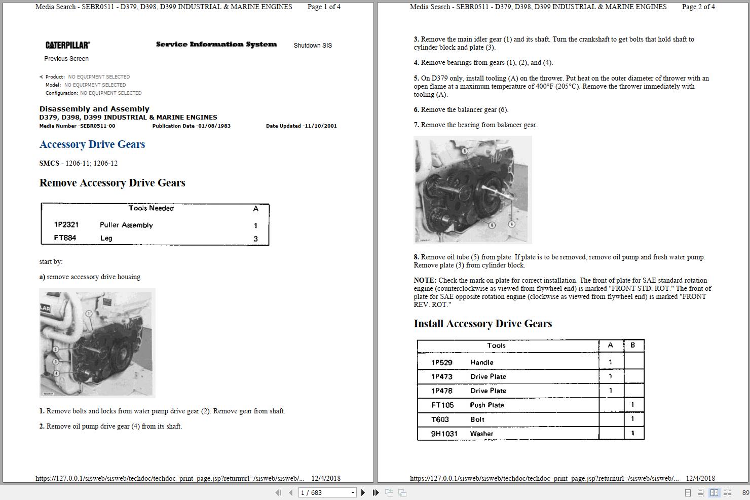Caterpillar Engine D398A 67B Operation Maintenance and Service Manual