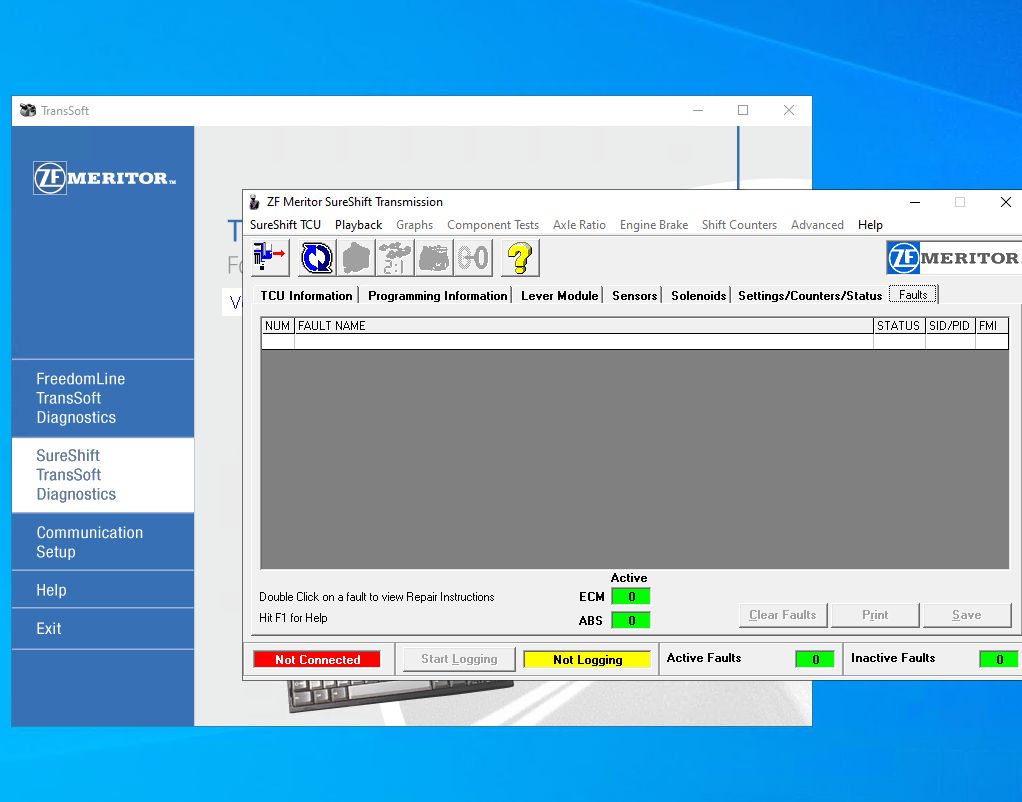 ZF MERITOR TRANSOFT FreedomeLine SureShift Transmission 1.1 Diagnostics Program How To Install ...