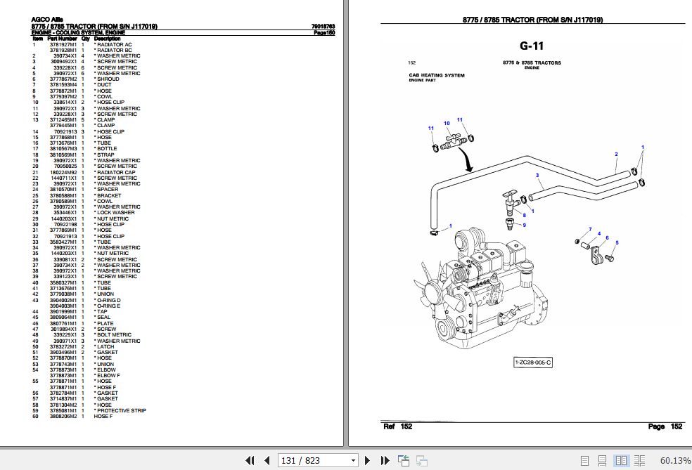 AGCO Allis Tractor 8775 8785 Parts Catalog 79018763