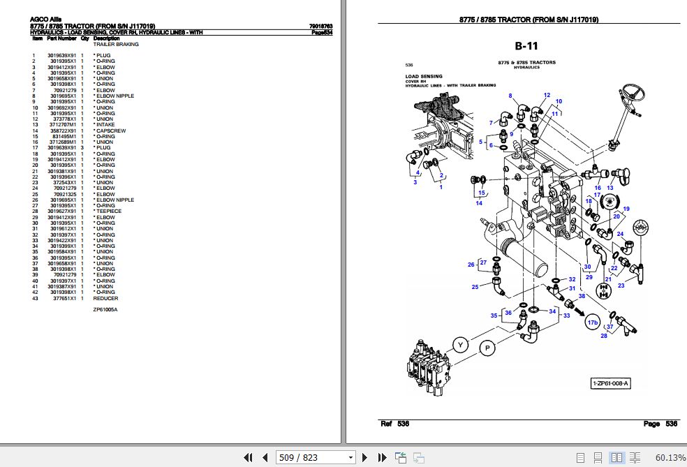 AGCO Allis Tractor 8775 8785 Parts Catalog 79018763