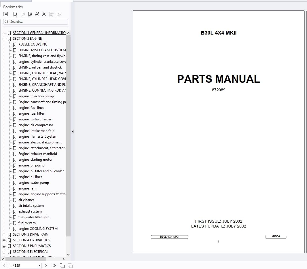BELL Heavy Equipment PDF Operators Parts Service Manual 1.54GB