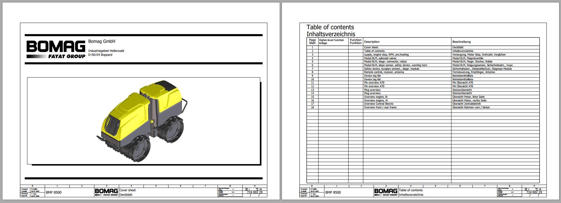Bomag Trench Compactor 2023 Electric Hydraulic Schematics