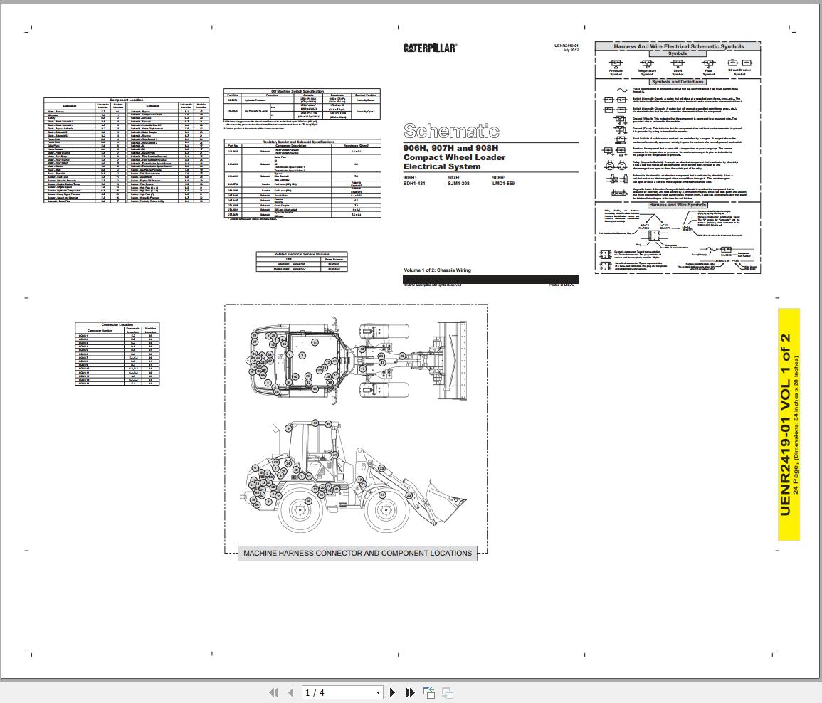 Caterpillar Compact Wheel Loader 906H SDH Operators Service Manual ...
