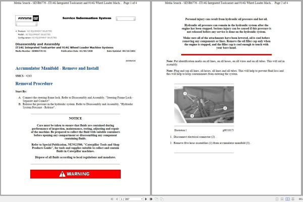 Caterpillar Compact Wheel Loader 914G 7ZM Operators Service Manual ...