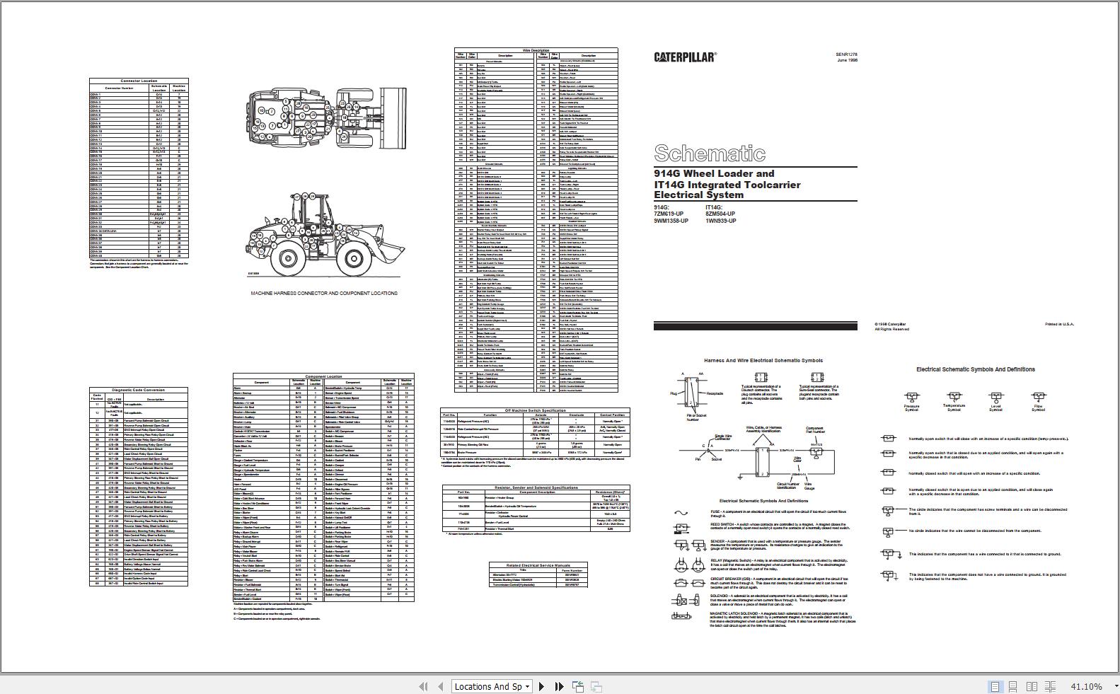 Caterpillar Compact Wheel Loader 914G 7ZM Operators Service Manual ...