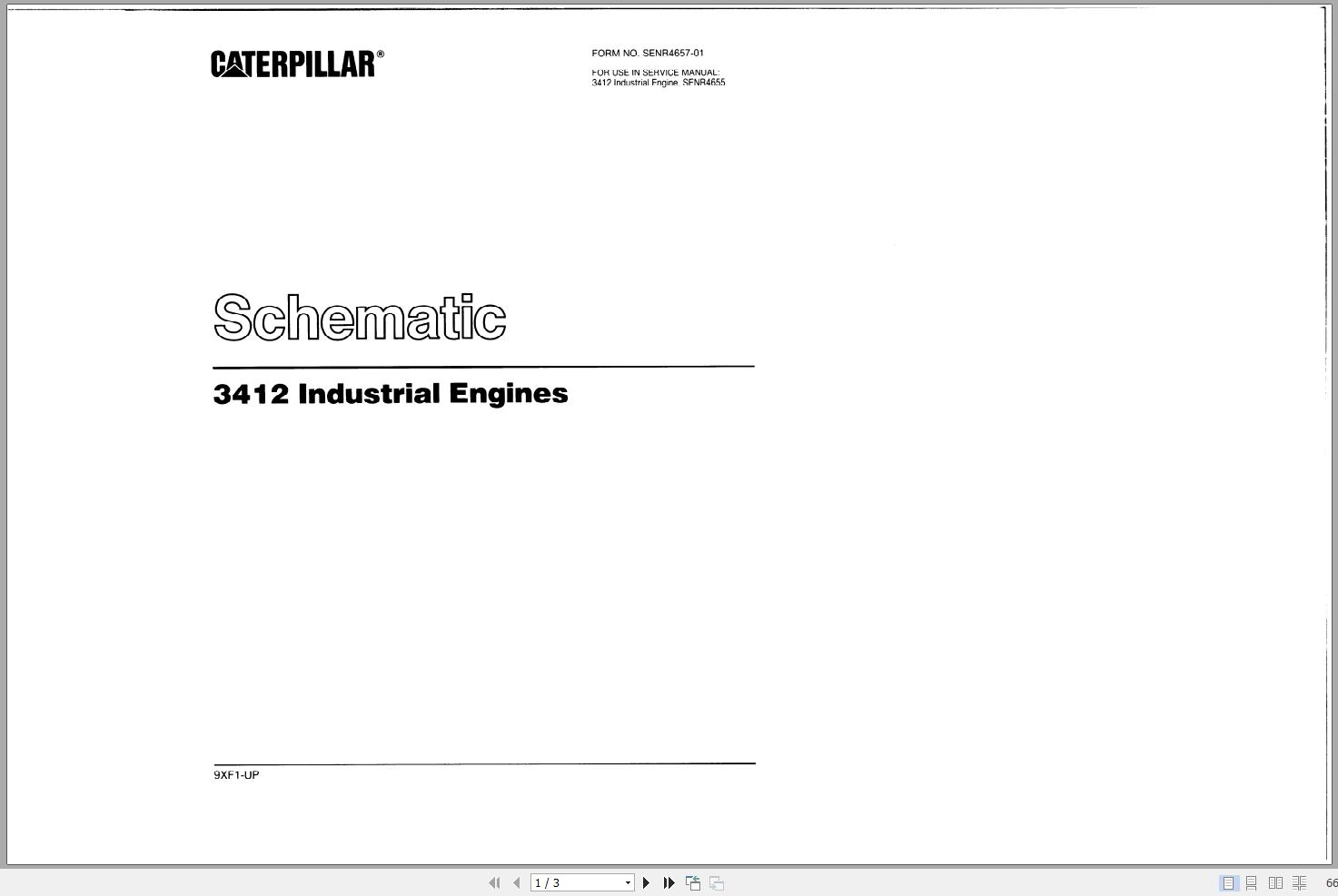 Caterpillar Engine 3412 Electrical Schematic SENR4657-01
