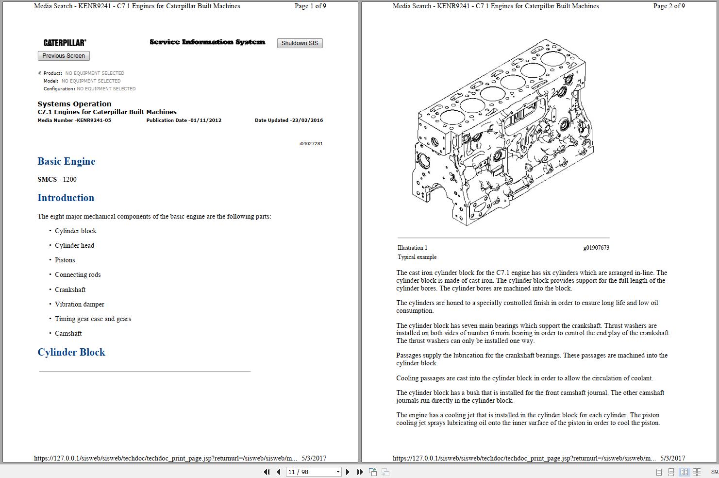 Caterpillar Engine C7.1 Operators Service Manual