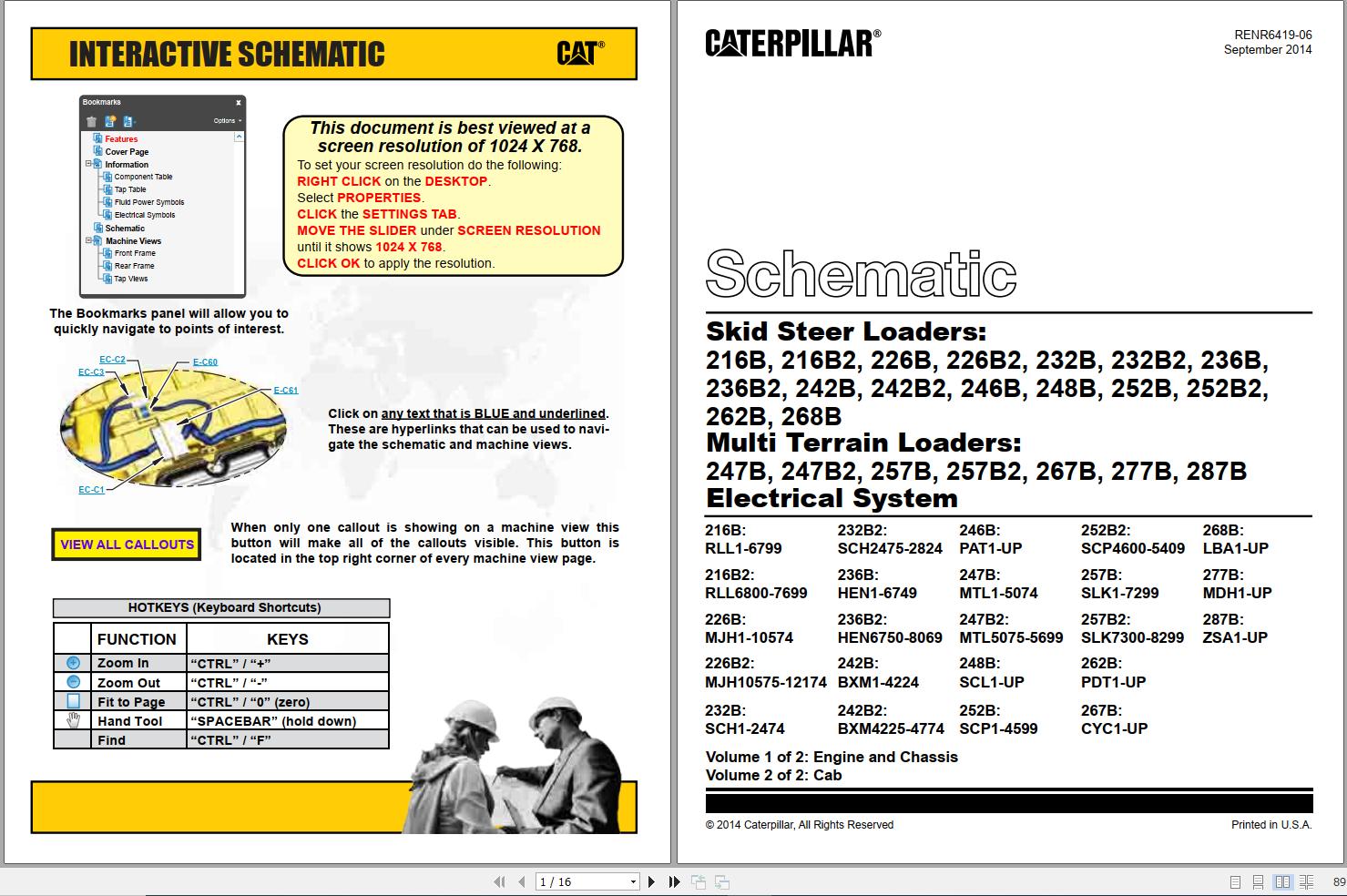 Caterpillar Multi Terrain Loader 287B ZSA Operators Service Manual ...