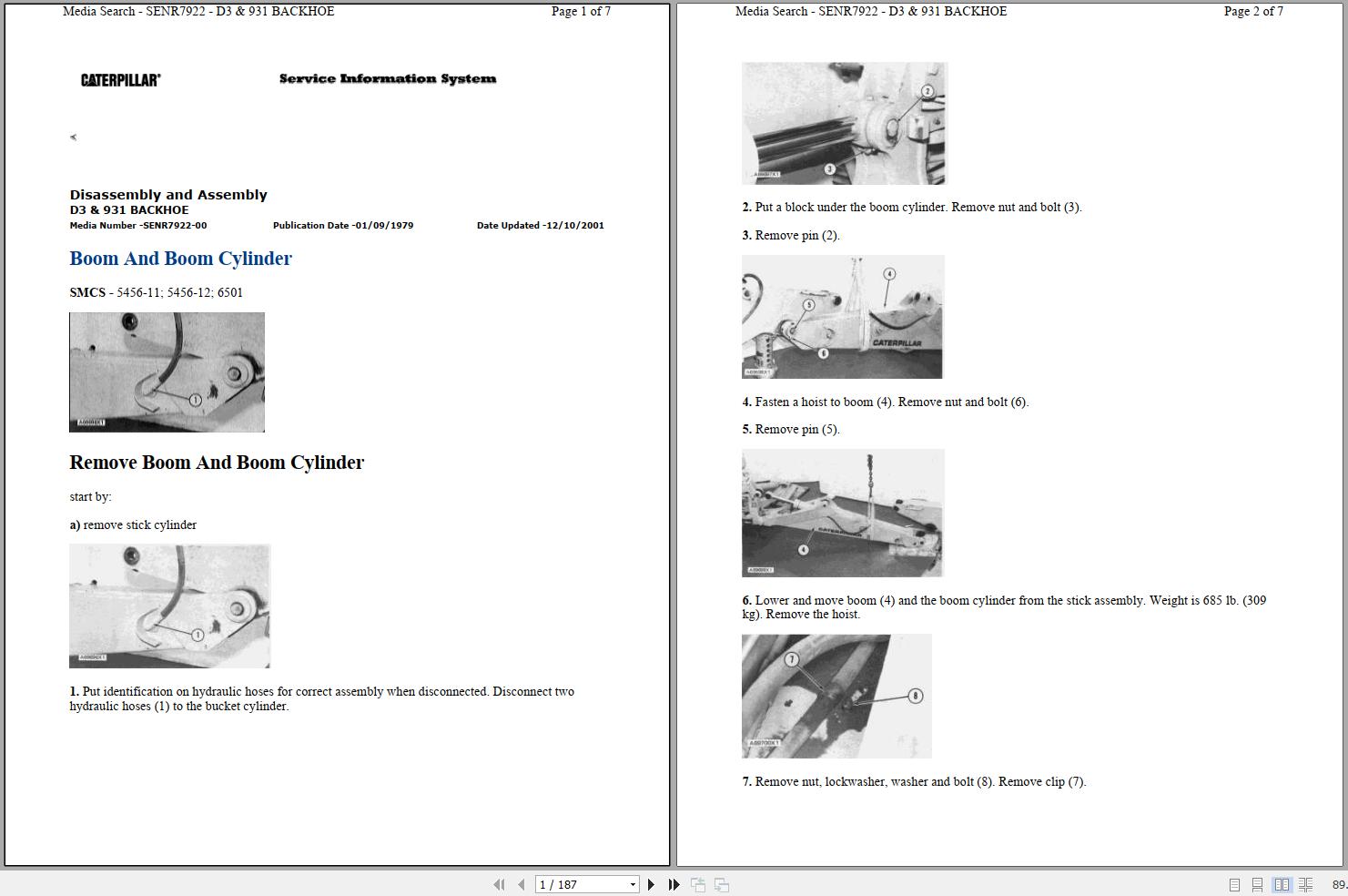 Caterpillar Track-Type Loader 931B 29Y Operators Service Manual ...