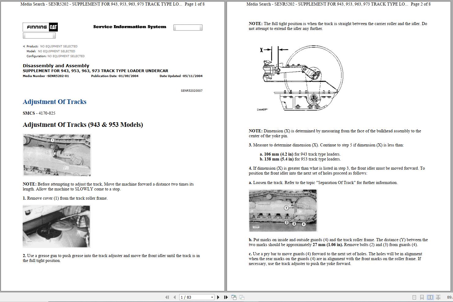 Caterpillar Track-Type Loader 963 21Z Operators Service Manual ...