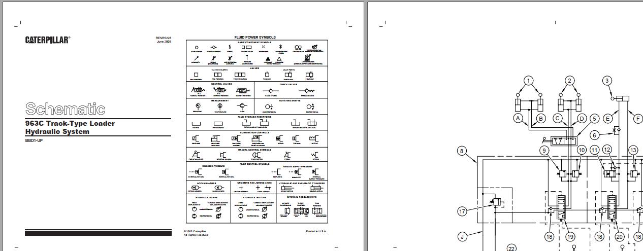 Caterpillar Track-Type Loader 963C BBD Operators Service Manual Schematics