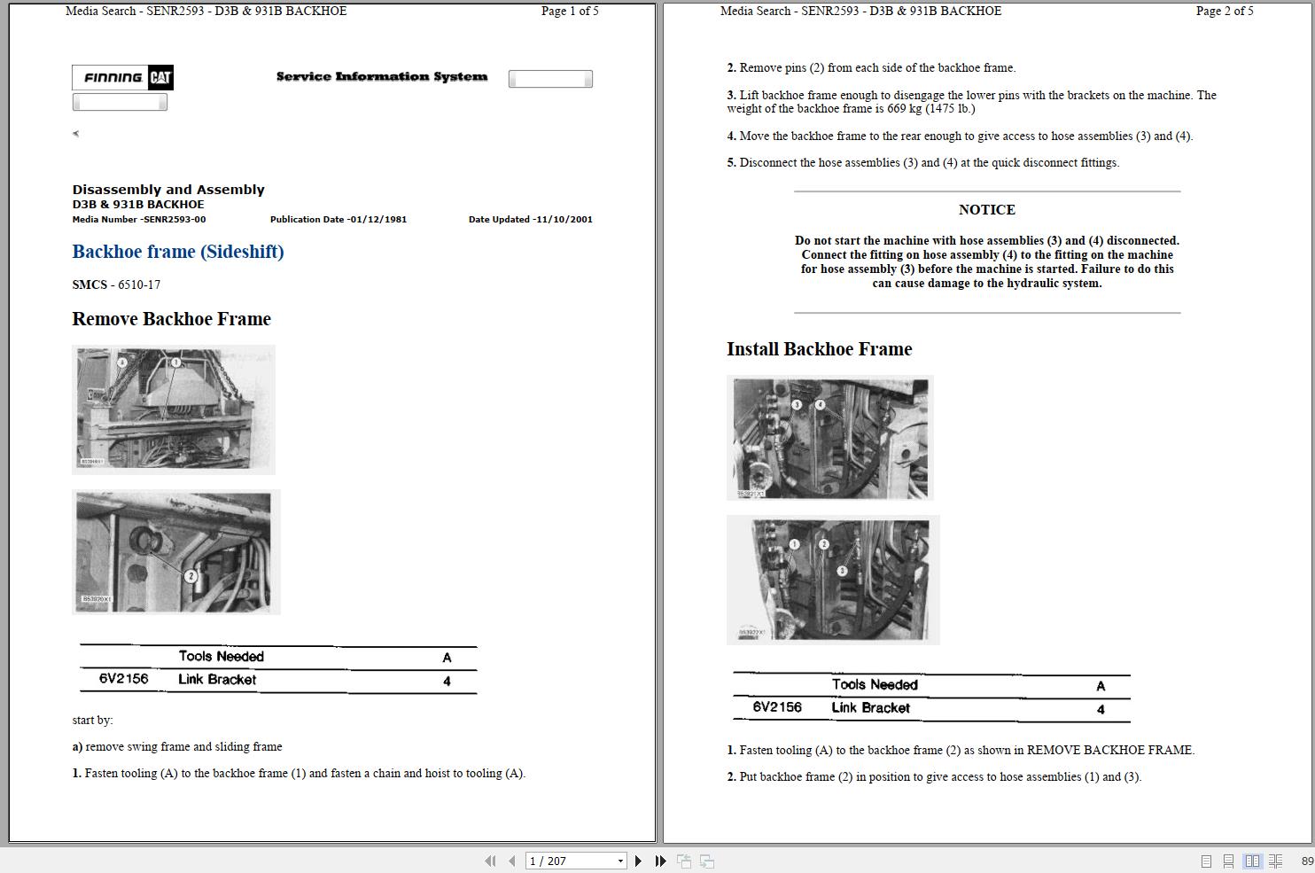 Caterpillar Track-Type Tractor D3B 27Y Operators Maintenance Service Manual