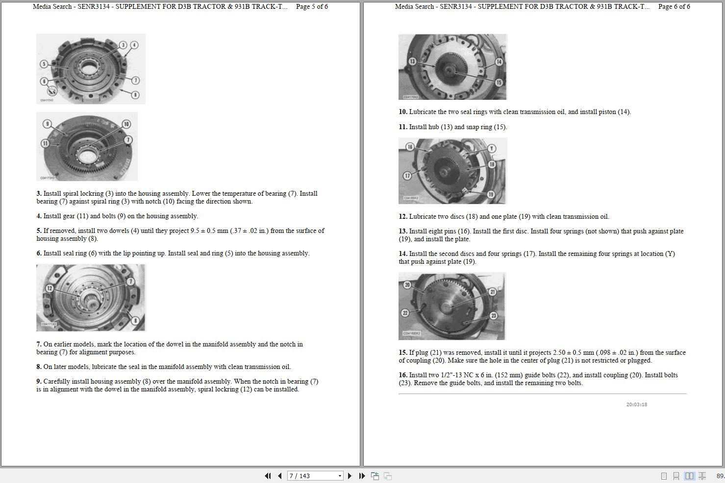 Caterpillar Track-Type Tractor D3B 27Y Operators Maintenance Service Manual
