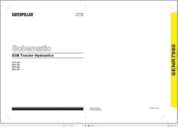 Caterpillar Track-Type Tractor D3B 27Y Operators Maintenance Service Manual