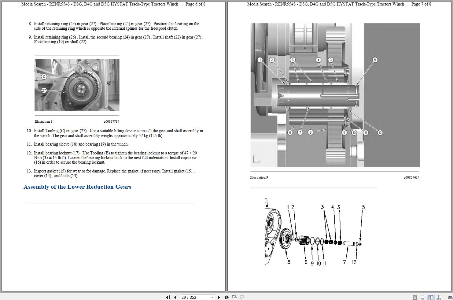 Caterpillar Track-Type Tractor D3G CFC Operators Service Manual Schematics
