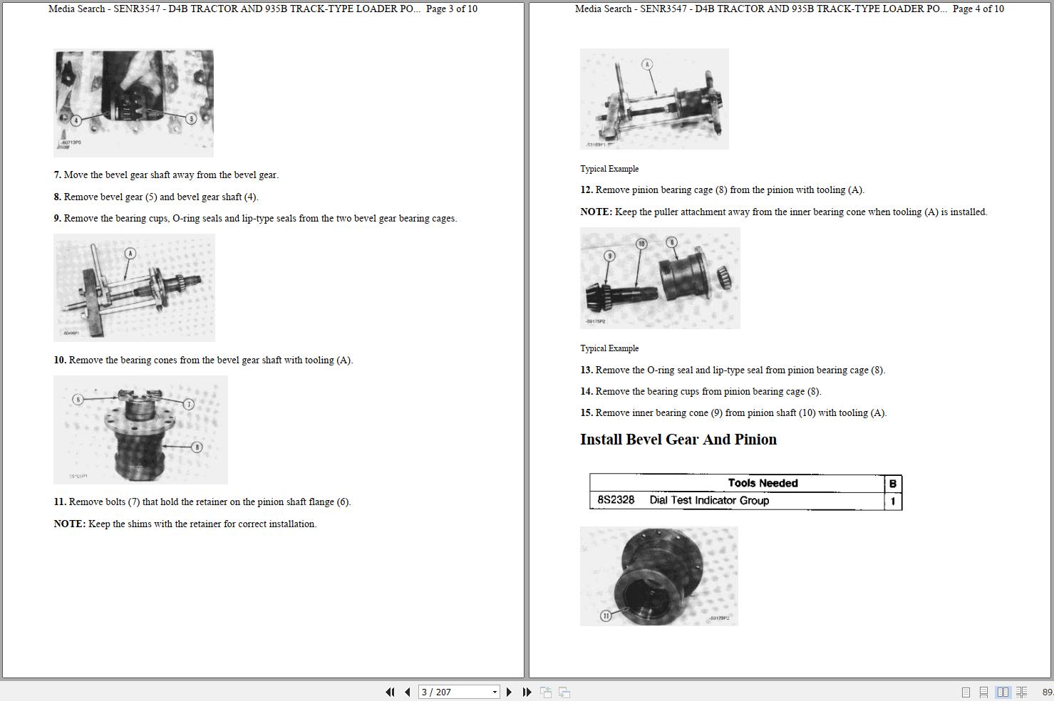 Caterpillar Track-Type Tractor D4C 2CJ Operators Service Manual Schematics