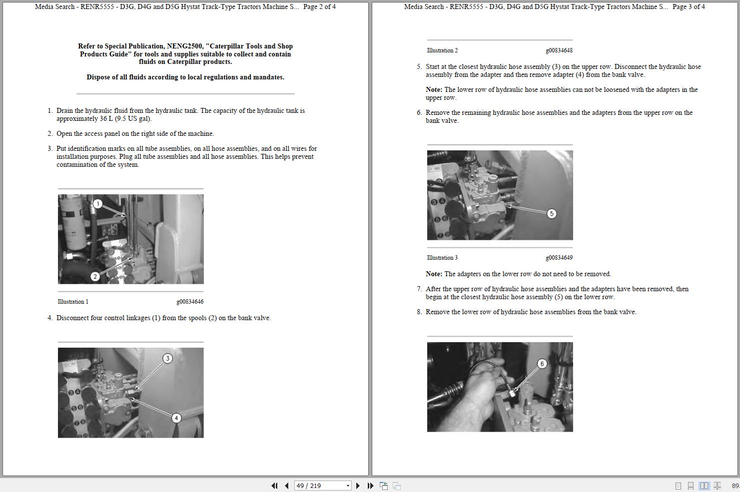 Caterpillar Track-Type Tractor D4G CFN Operators Service Manual Schematics