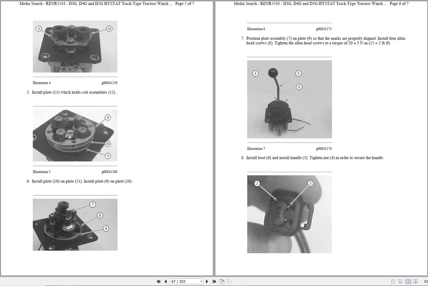 Caterpillar Track-Type Tractor D4G HYD Operators Service Manual Schematics