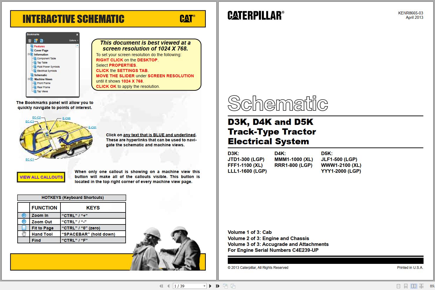 Caterpillar Track-Type Tractor D4K MMM Operators Service Manual Schematics