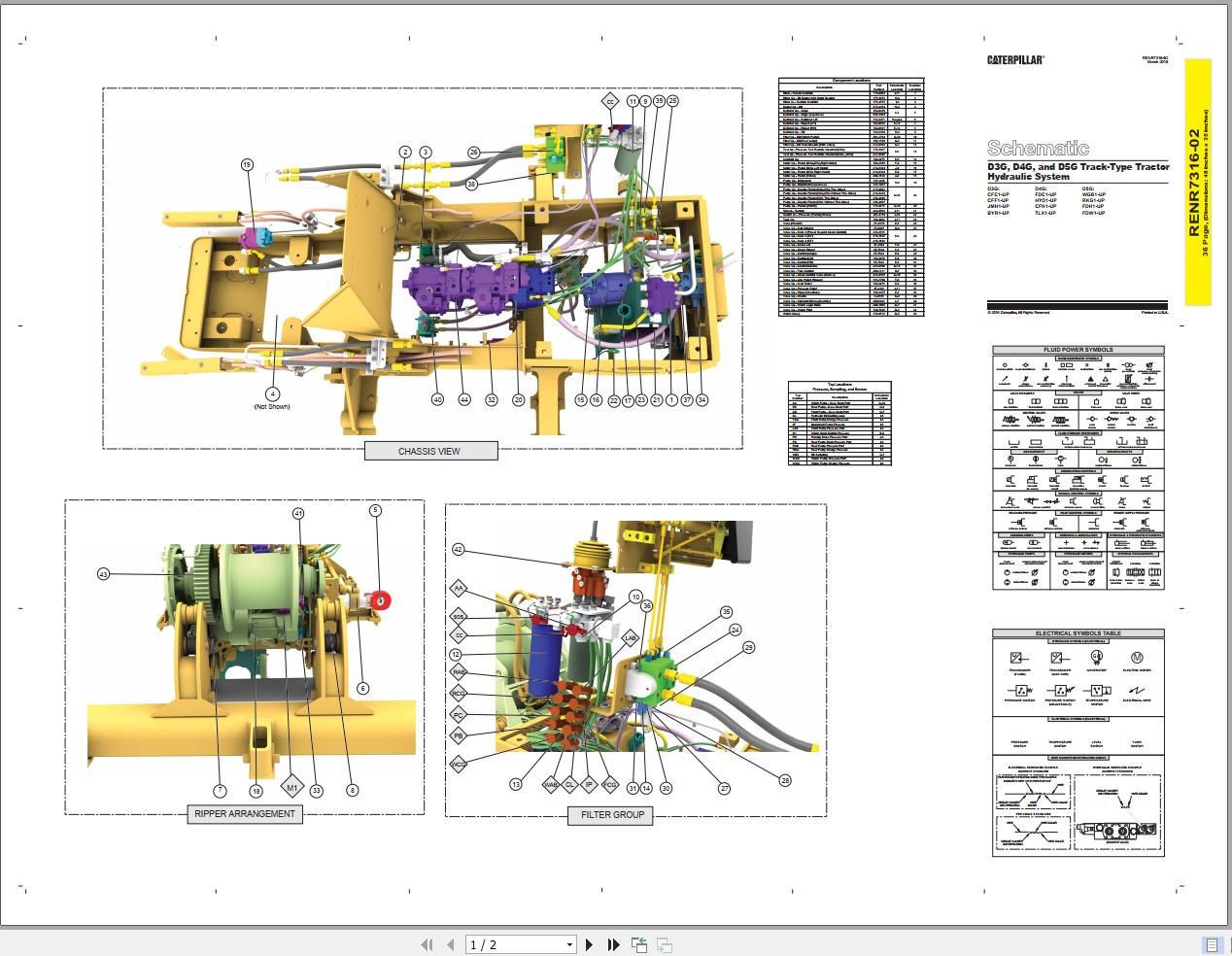 Caterpillar Track-Type Tractor D5G FDW Operators Service Manual Schematics