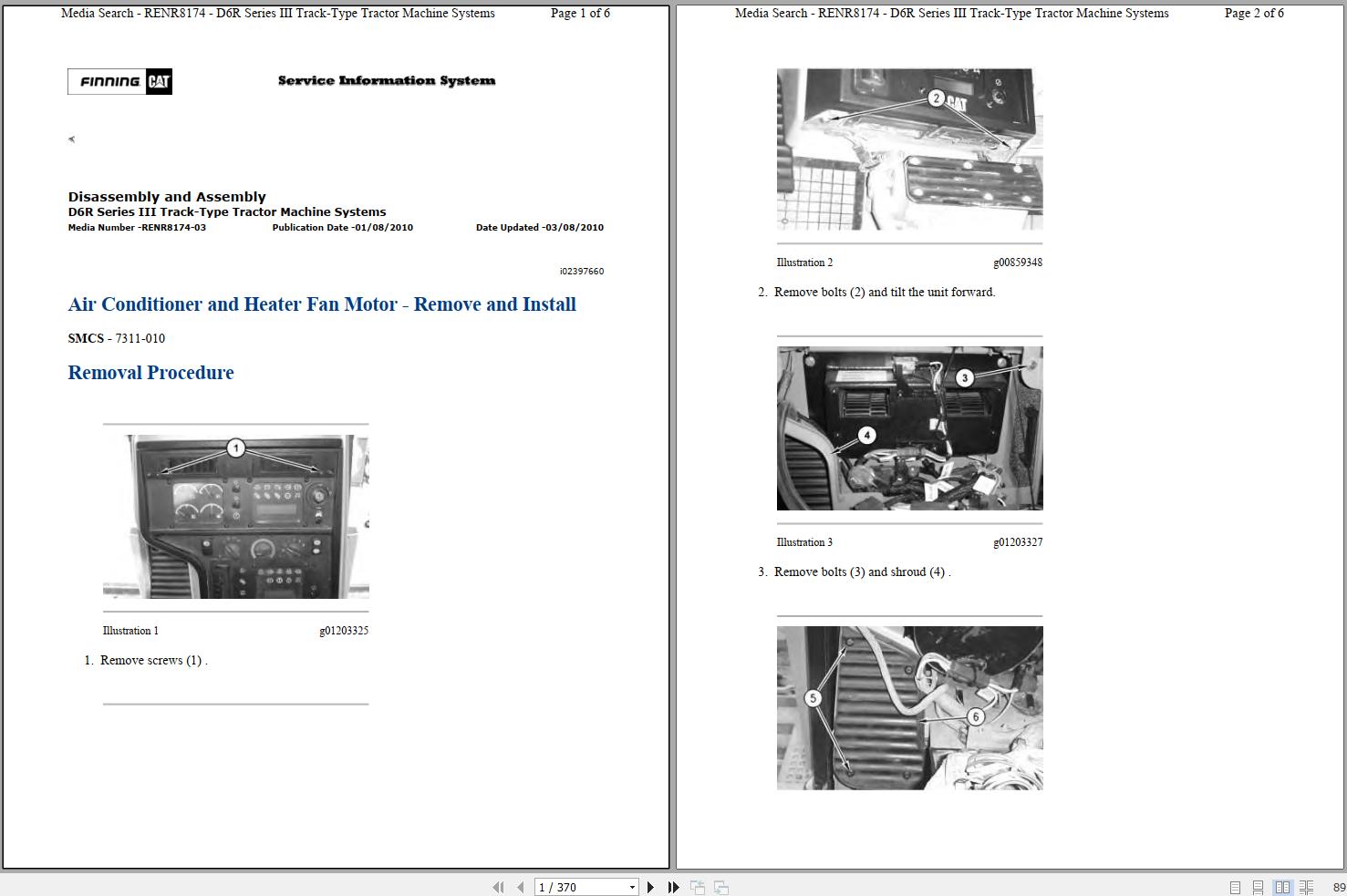 Caterpillar Track-Type Tractor D6R III GMT Operators Service Manual Schematics
