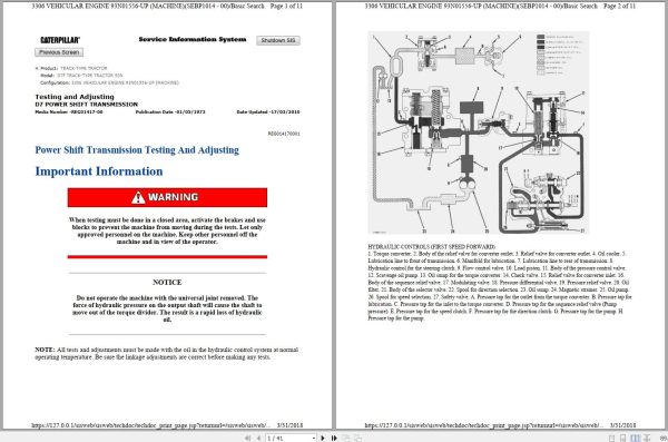 Caterpillar Track-Type Tractor D7F 61G Operators Maintenance ...