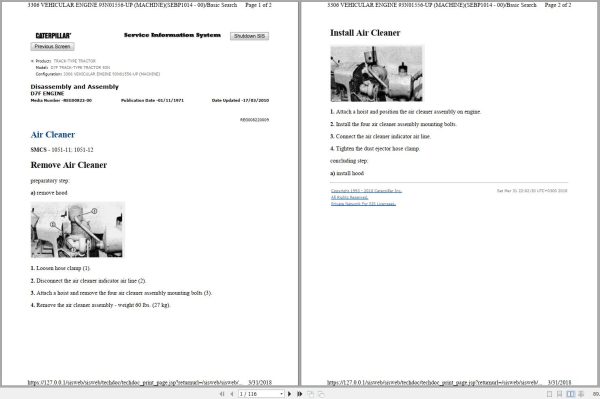Caterpillar Track-Type Tractor D7F 93N Operators Maintenance ...