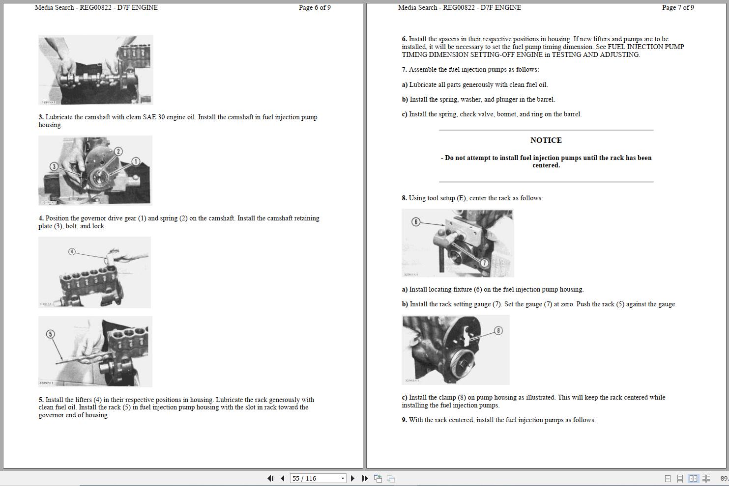 Caterpillar Track-Type Tractor D7F 94N Operators Service Manual Schematics