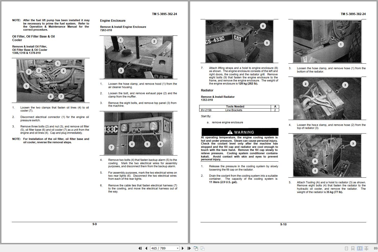 Caterpillar Vibratory Compactor CS-433C Technical Manual TM5-3895-382-24