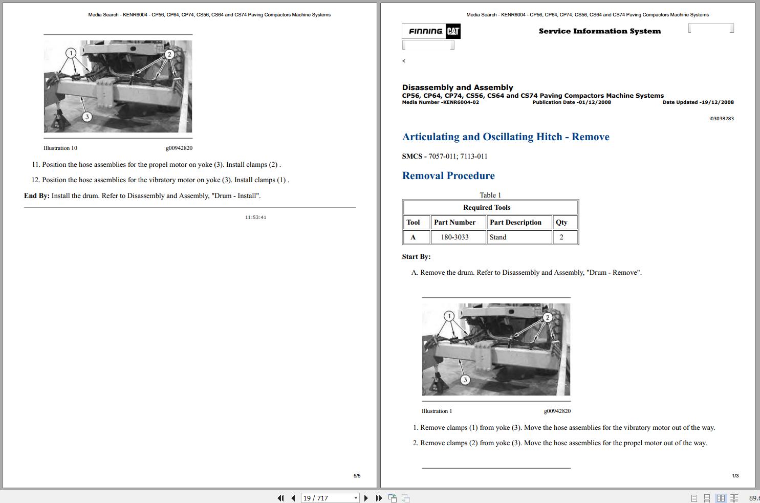 Caterpillar Vibratory Compactor CS-56 JMM Operators Service Manual ...