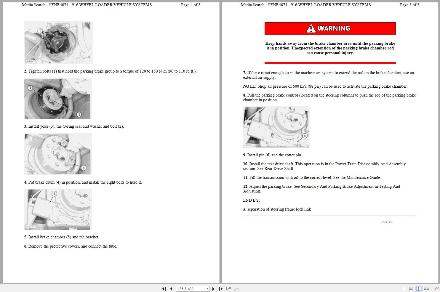 Caterpillar Wheel Loader 916 2XB Operators Service Manual Schematics