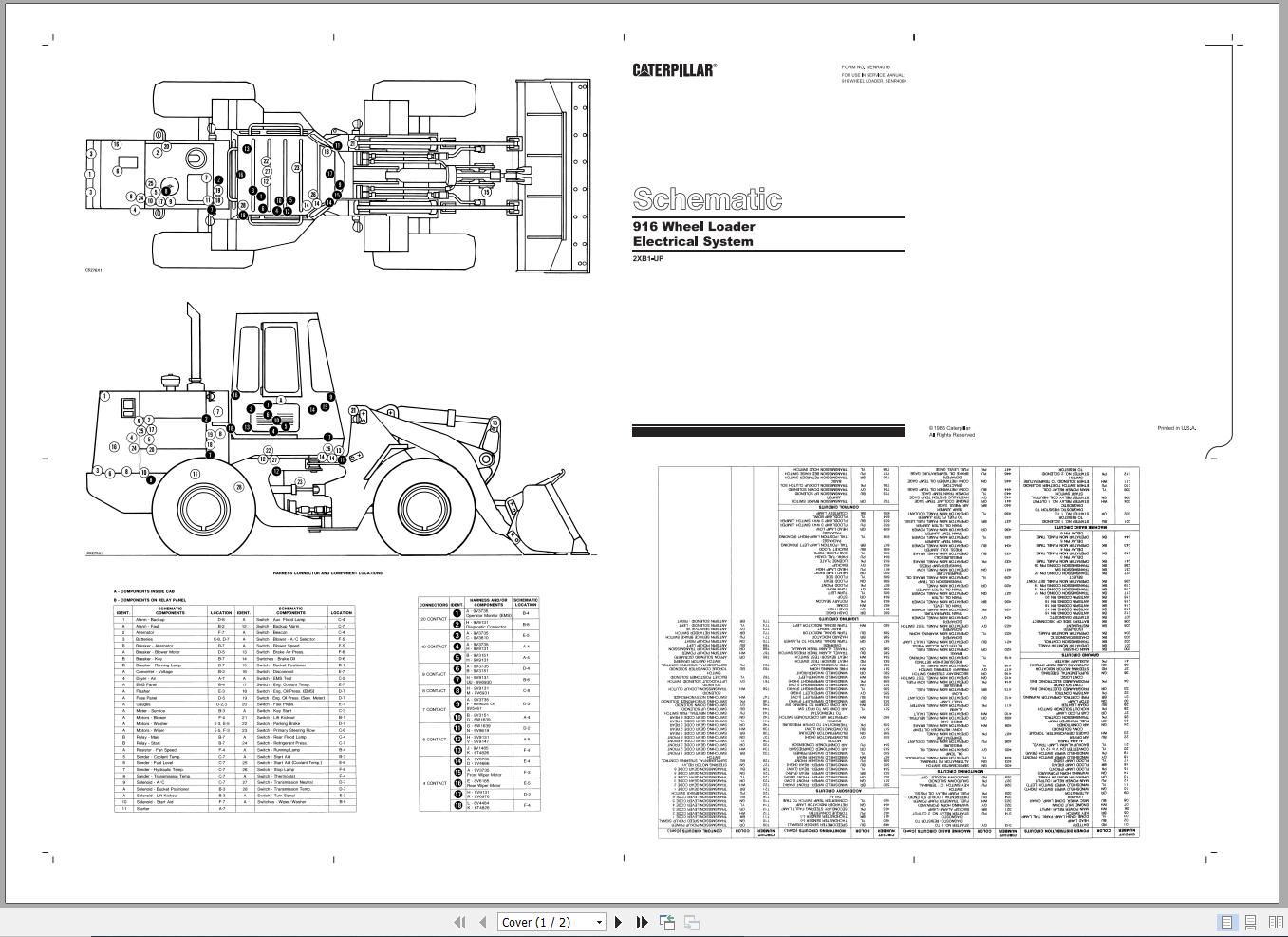 Caterpillar Wheel Loader 916 2XB Operators Service Manual Schematics