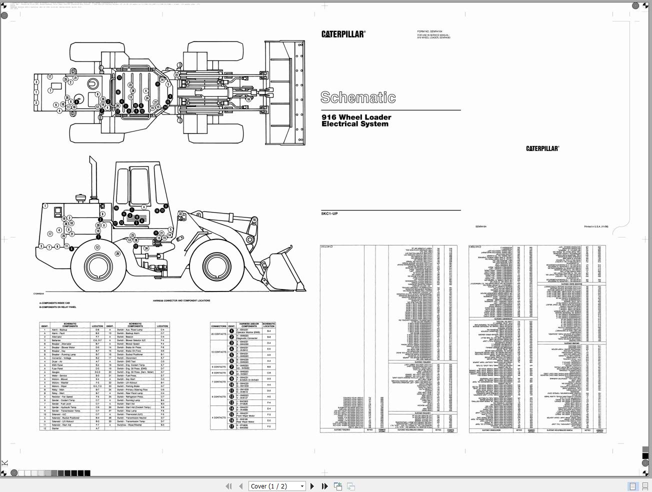 Caterpillar Wheel Loader 916 5KC Operators Service Manual Schematics