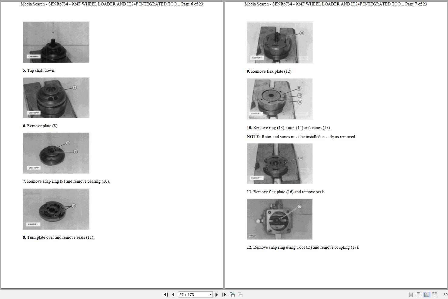 Caterpillar Wheel Loader 924F 5NN Operators Service Manual Schematics