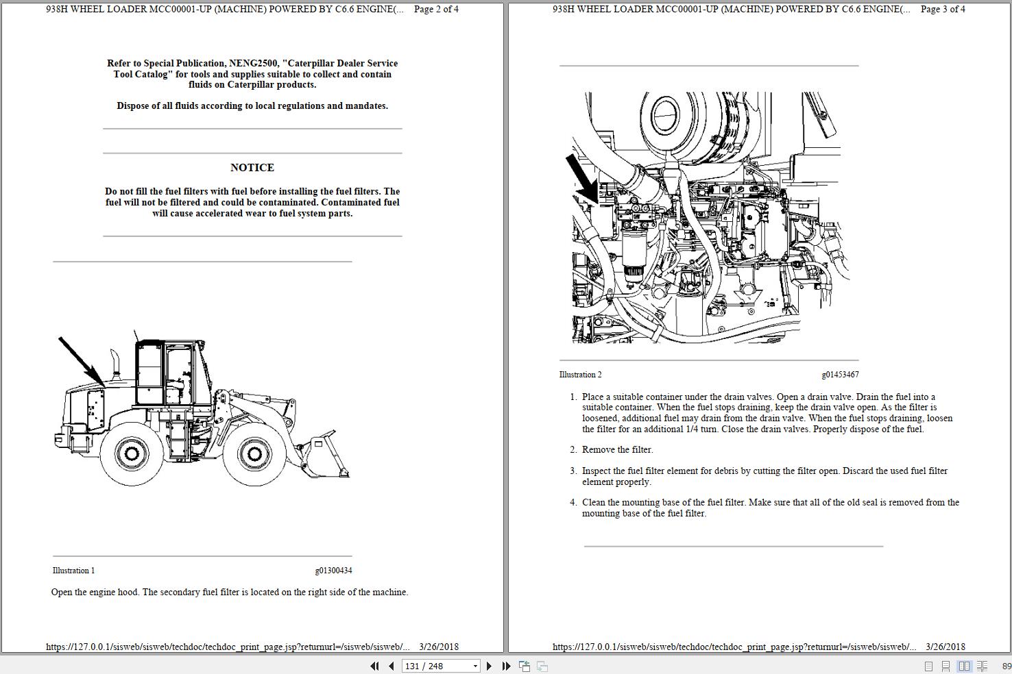 Caterpillar Wheel Loader 938H MCC Maintenance Disassembly Assembly ...