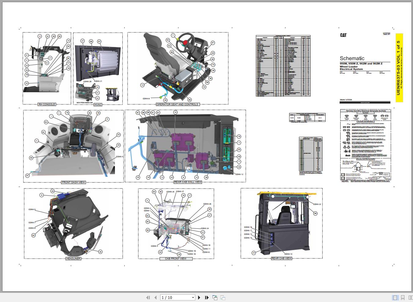 Caterpillar Wheel Loader 962M JYD Operators Service Manual Schematics