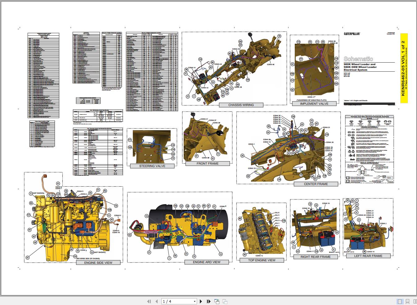 Caterpillar Wheel Loader 980K GTZ Operators Service Manual Schematics