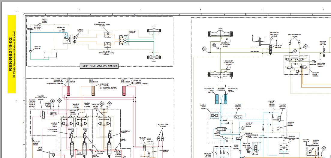 Caterpillar Wheel Loader 988H BXY Operators Service Manual Schematics