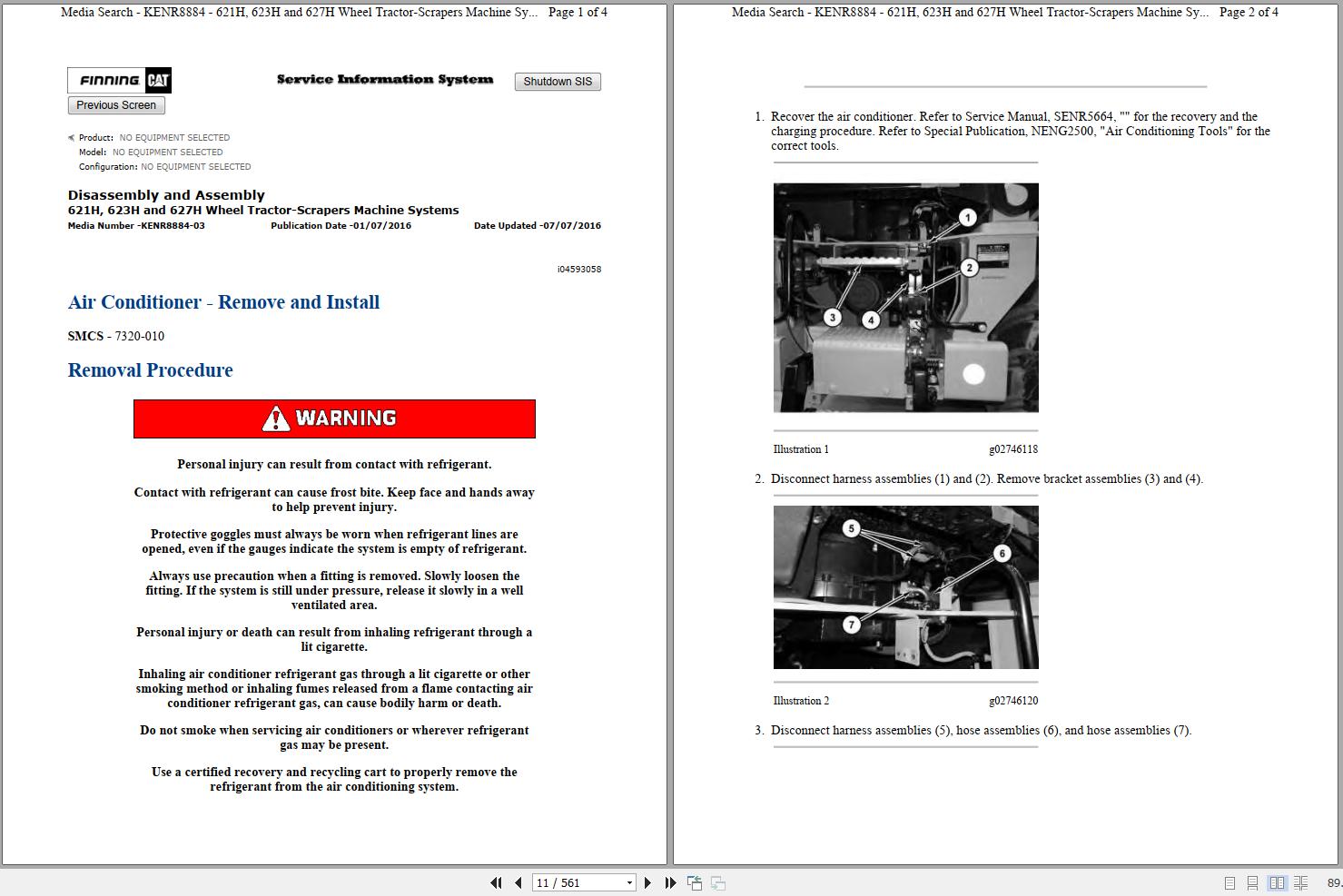Caterpillar Wheel Tractor Scraper 627H DBW Operators Service Manual ...