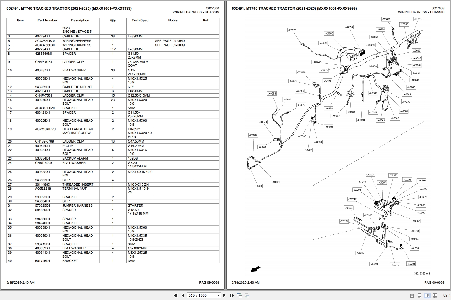 Challenger Tracked Tractor MT740 2021-2025 Spare Parts Catalog