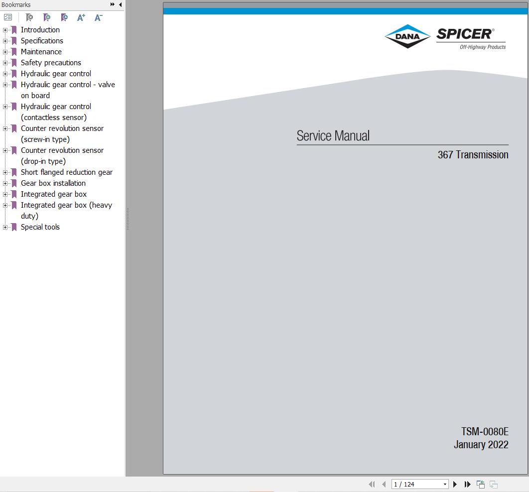 Dana Transmission 367 Service Manual TSM-0080E