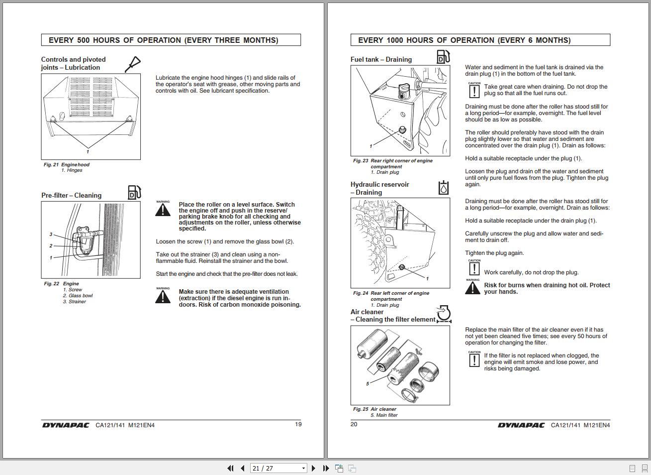 Dynapac Vibratory Roller CA121 CA141 Maintenance Manual M121EN4
