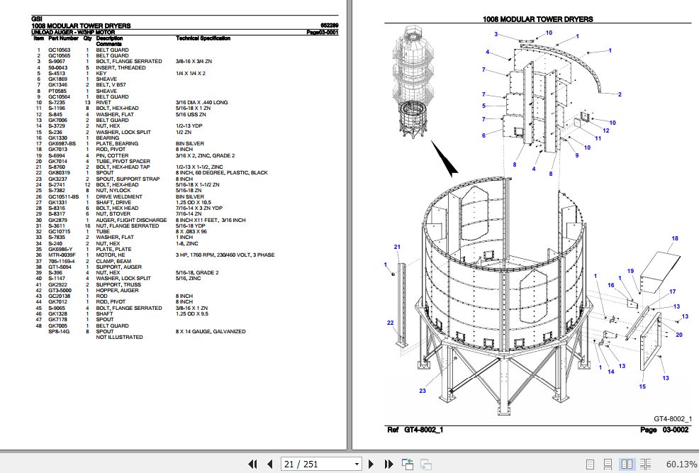 GSI Modular Tower Dryers 1008 Parts Catalog 652289