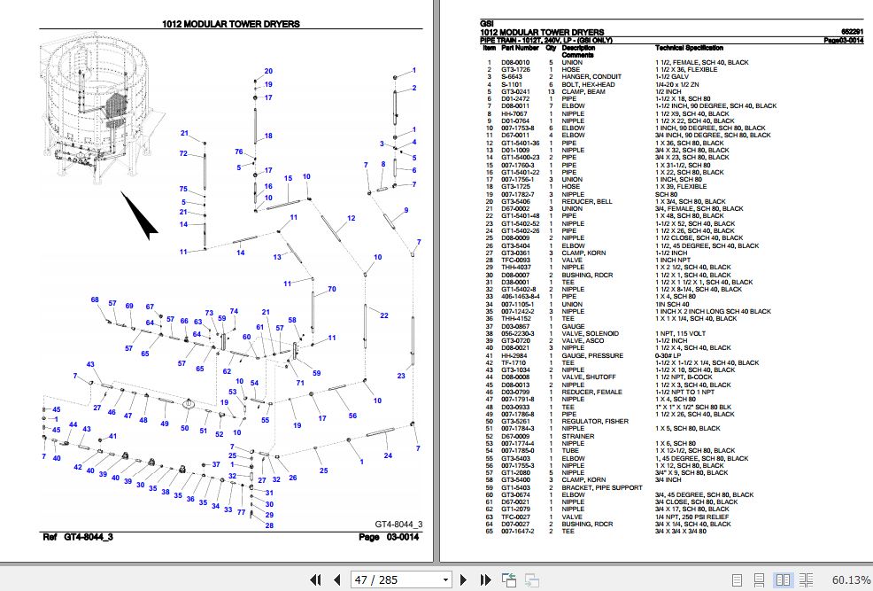 GSI Modular Tower Dryers 1012 Parts Catalog 652291