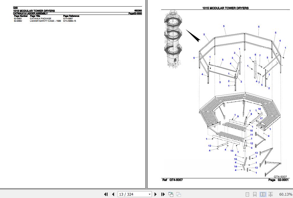 GSI Modular Tower Dryers 1015 Parts Catalog 652292