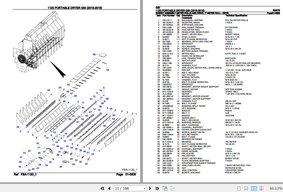 GSI Portable Dryer 1120 Parts Catalog 652079